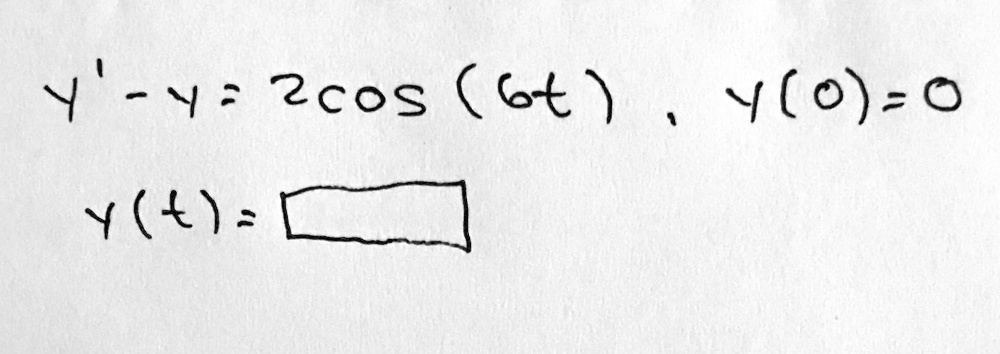 Solved Use The Laplace Transform To Solve The Given Initial Value Problem Y Y Zcos 6t