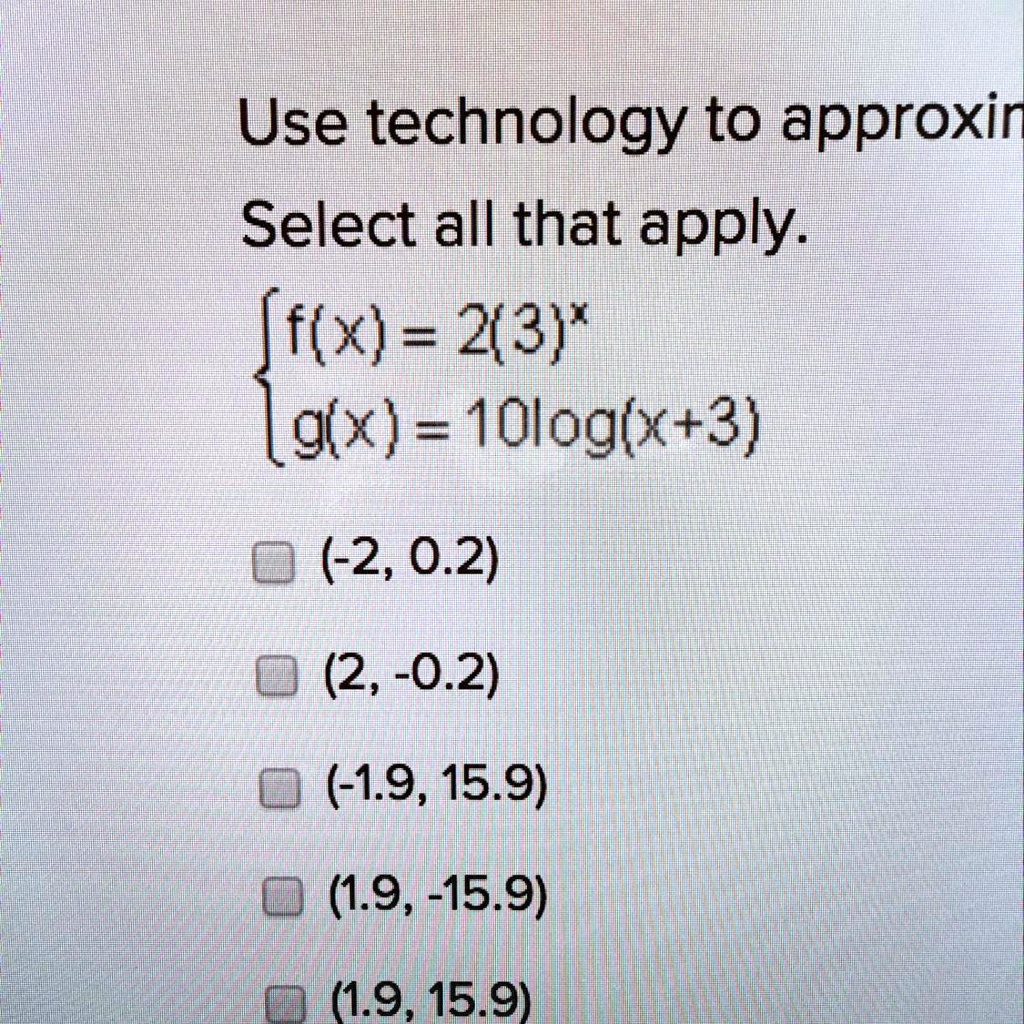 Use technology to approximate the solution(s) to the system of ...