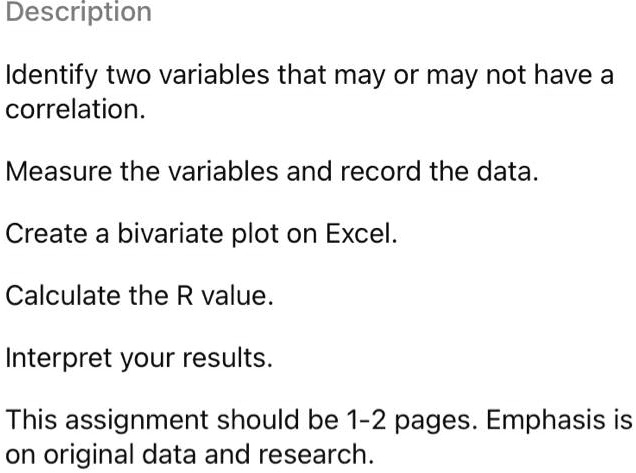 SOLVED:Description Identify two variables that may or may not have a ...