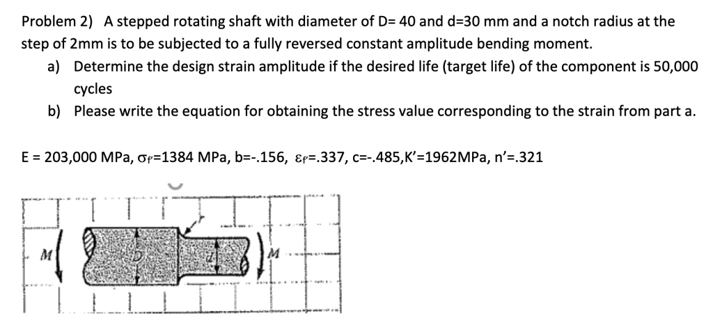 problem 2 a stepped rotating shaft with diameter of d 40 and d30 mm and ...