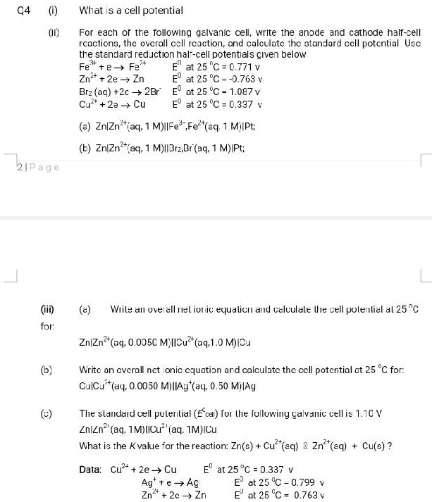 Standard Cell Potential Pdf at Audrey Brabyn blog