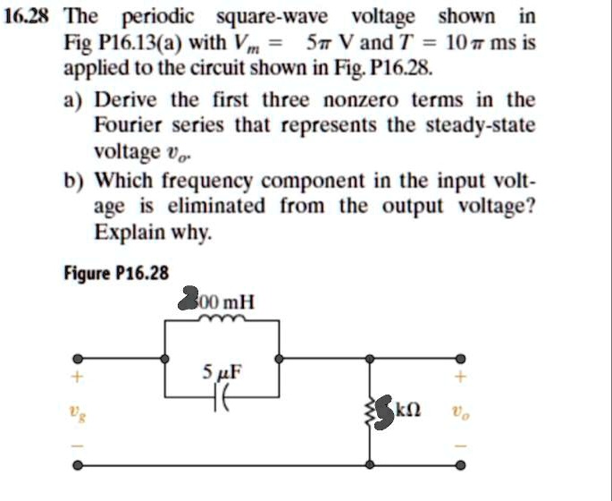 SOLVED: Please solve it in Orcad PSpice and show the waveform. 16.28 The periodic square-wave ...