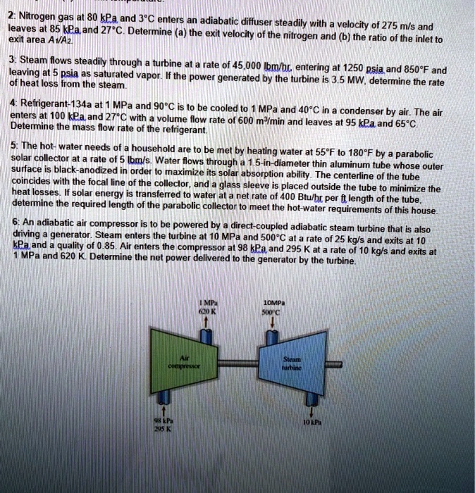 2nitrogen gas at 80 kpa and 3c enters an adiabatic diffuser steadily ...