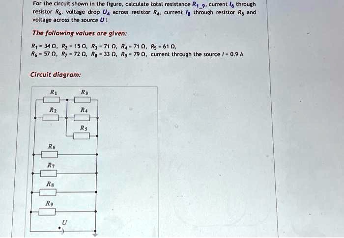 texts for the circuit shown in the figure calculate the total resistance r9 current ig through ...