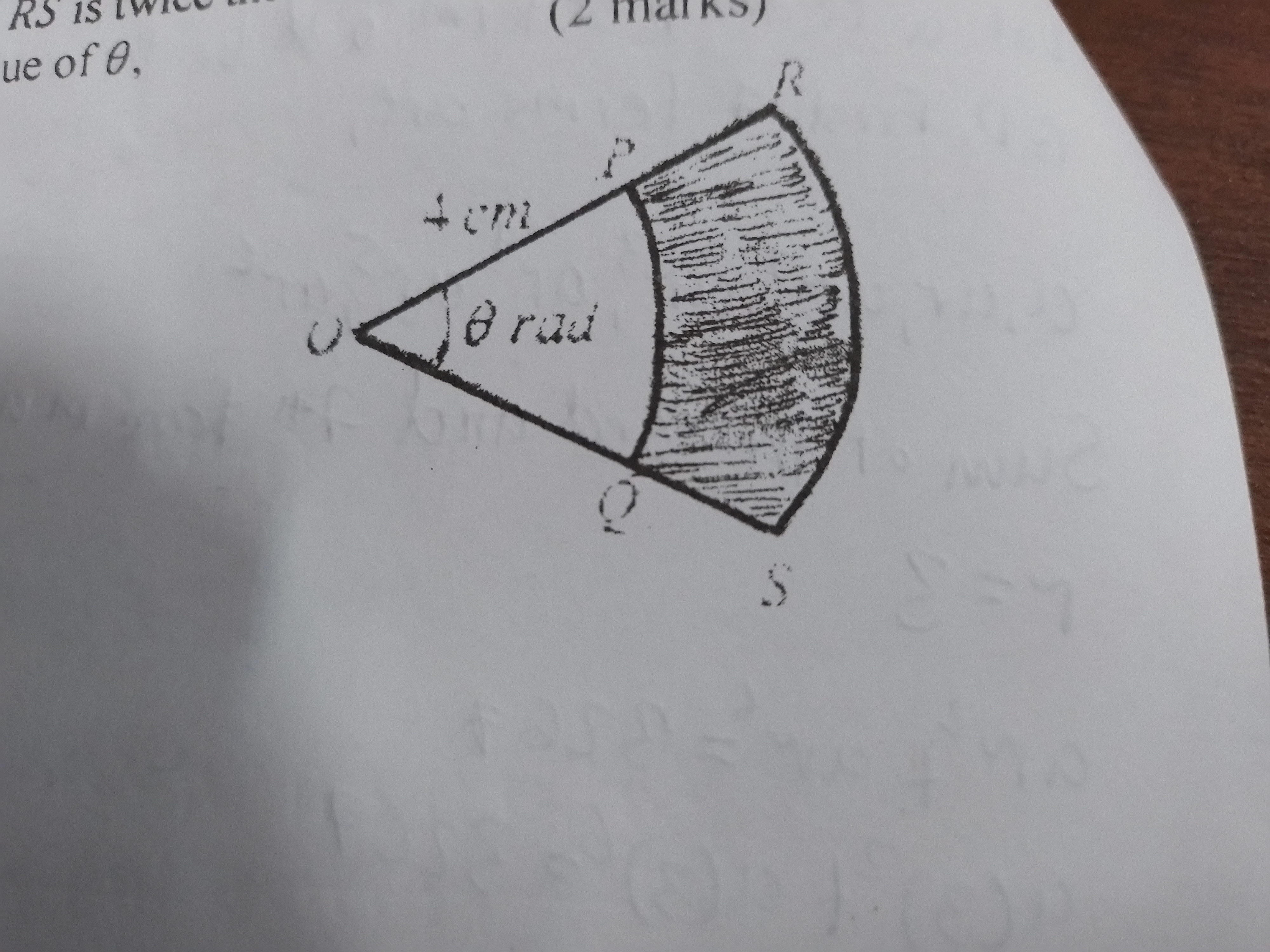 SOLVED: The diagram shows two sectors, OPQ and ORS, both with the same ...