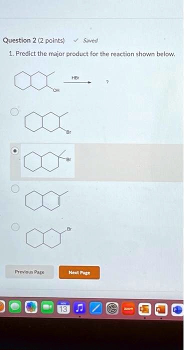 1 predict the major product for the reaction shown below hbr 34423