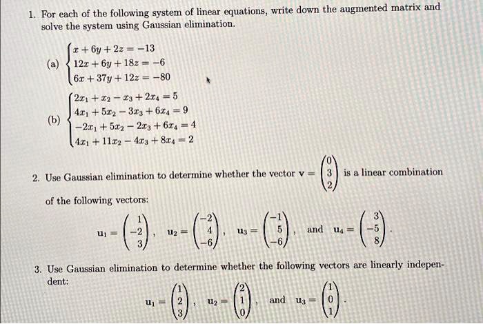 Video Solution For Each Of The Following Systems Of Linear Equations