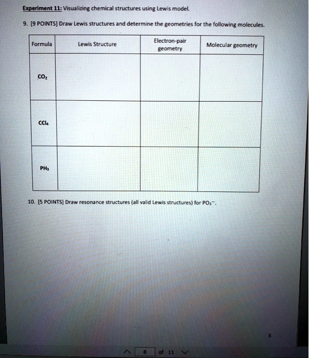 SOLVED: Experiment 14: Visualizing chemical structures using Lewis ... SOLVED: Experiment 14: Visualizing chemical structures using Lewis ...