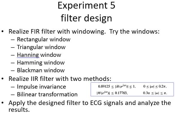 SOLVED: Please create a MATLAB program and program's code. Experiment 5 ...