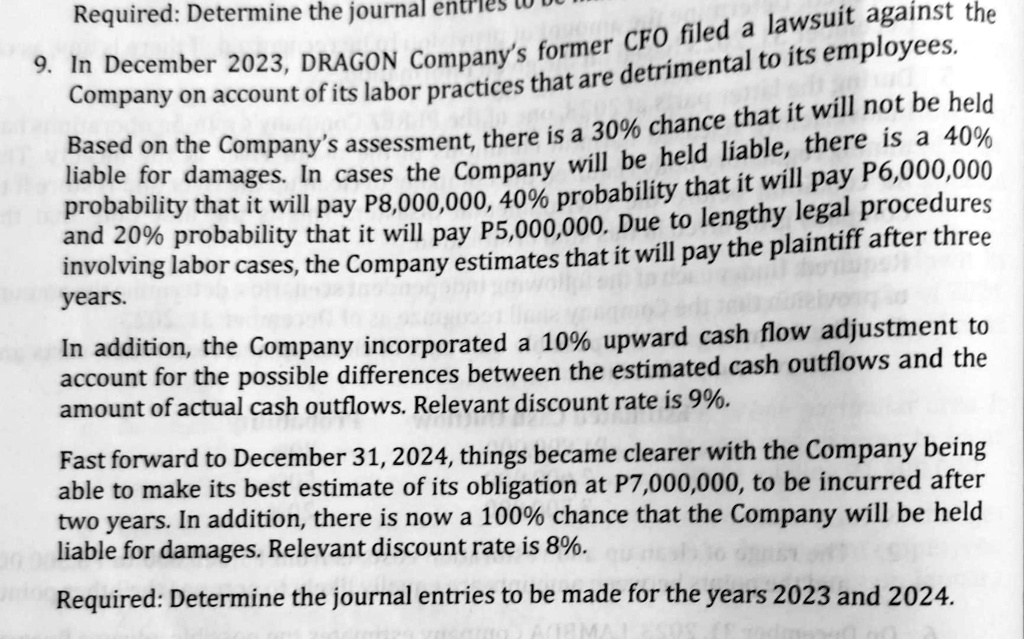SOLVED: Q1. Determine the journal entries to be made for the years 2023 ...