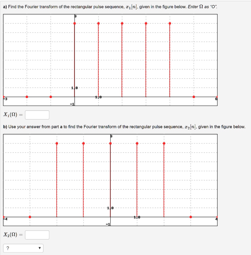 SOLVED: a) Find the Fourier transform of the rectangular pulse sequence, [n], given in the ...