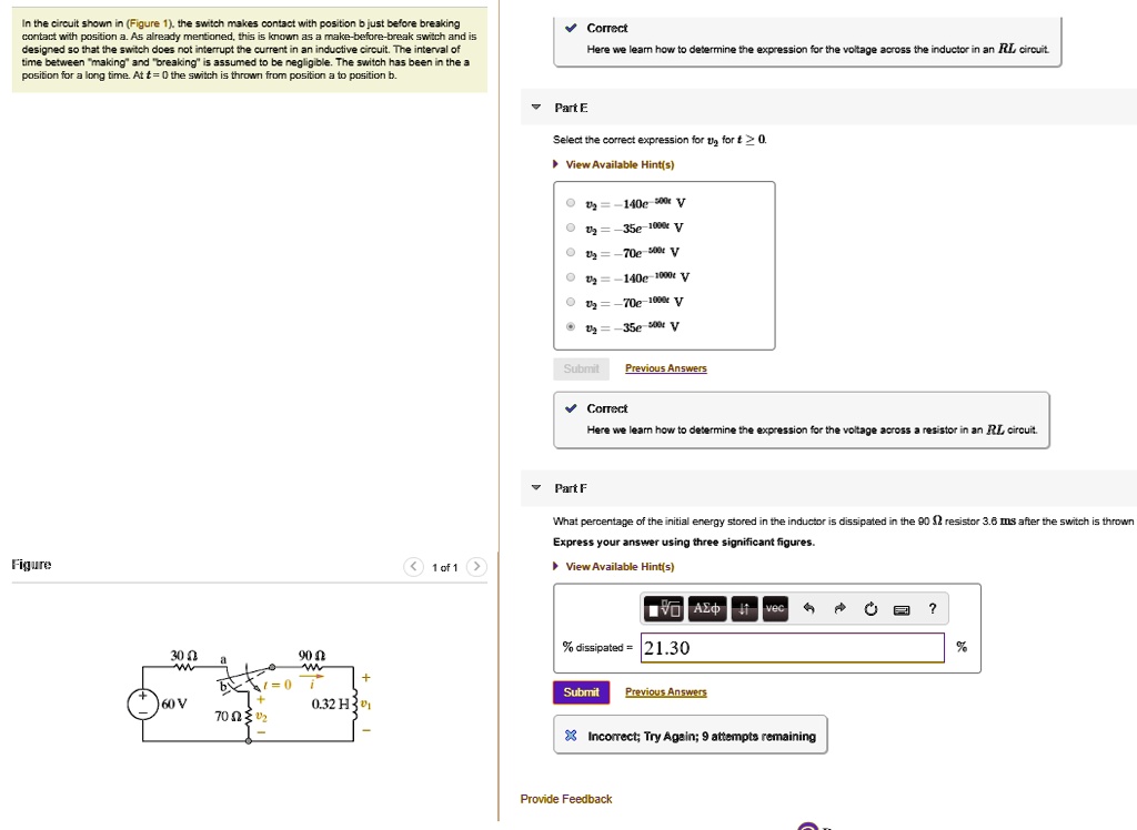 In the circuit shown in (Figure 1), the switch makes contact with ...