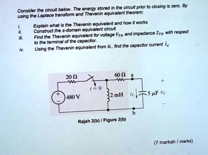 SOLVED: Consider the circuit below: The energy stored in the circuit prior to closing is zero ...