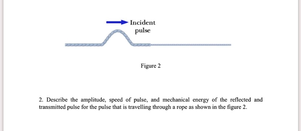 SOLVED: Incident pulse Figure 2 Describe the amplitude; speed of pulse ...
