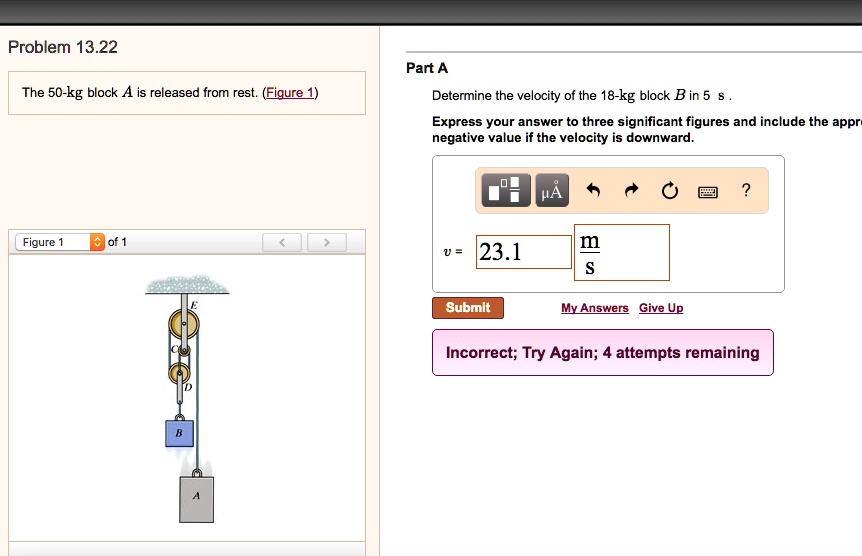 the 50 kg block a is released from rest determine the velocity of the 18 kg block b in 5 s ...