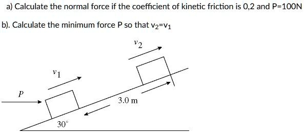 SOLVED: a) Calculate the normal force if the coefficient of kinetic ...
