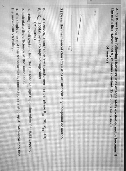 A. 1) Draw how the following characteristics of separately excited dc motor becomes if the main ...