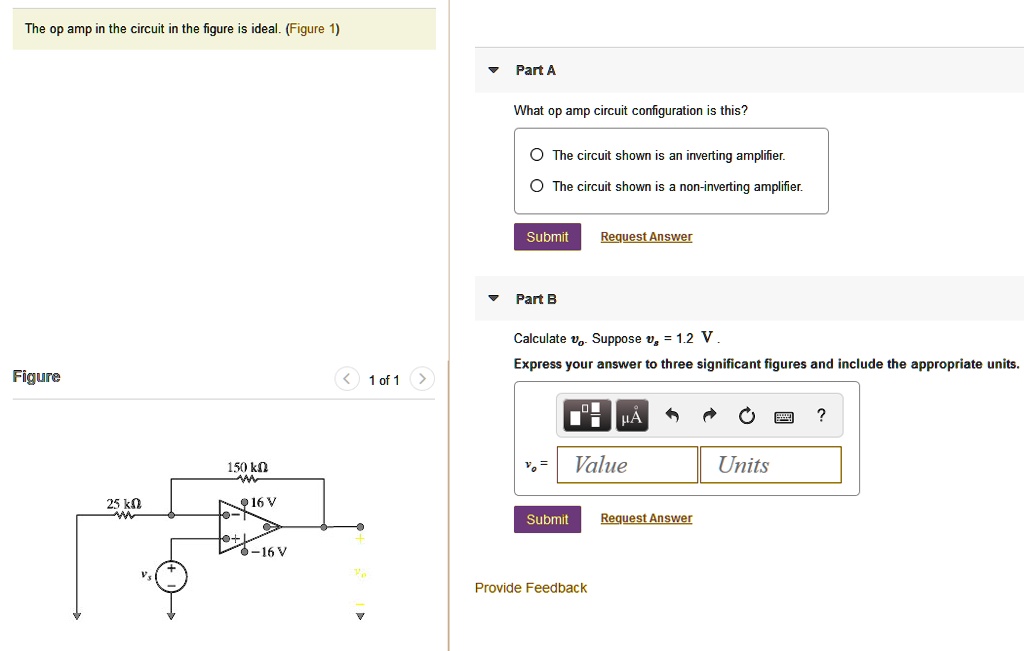 SOLVED: The op amp in the circuit in the figure is ideal. (Figure 1) Part A What op amp circuit ...