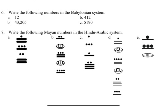 SOLVED: Write the following numbers in the Babylonian system: b. 412 ...