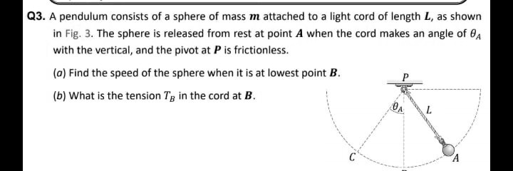 SOLVED: 03 pendulum consists of sphere of mass m attached t0 a light ...