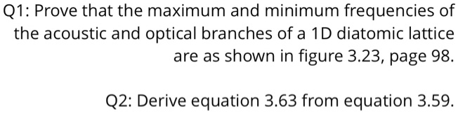 Solved Q1 Prove That The Maximum And Minimum Frequencies Of The 9150