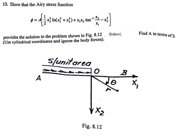 SOLVED: The Airy stress function provides the solution to the problem ... SOLVED: The Airy stress function provides the solution to the problem ...
