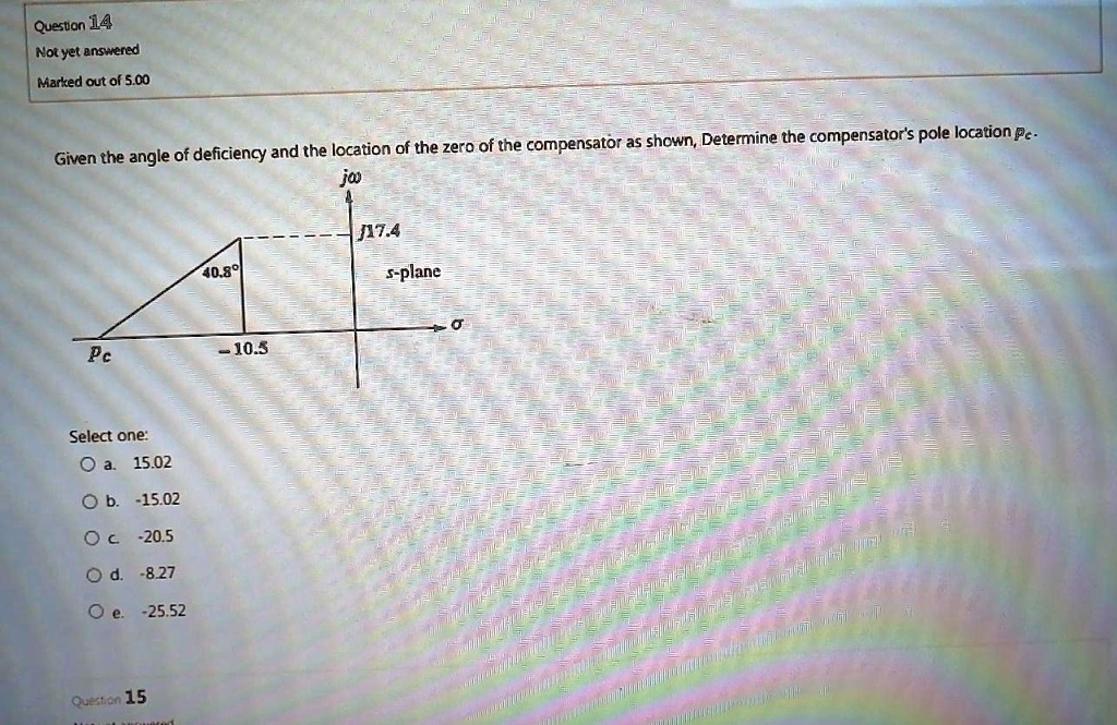 SOLVED: Question 14 Not yetanswered Marked out of 5.00 Given the angle ...