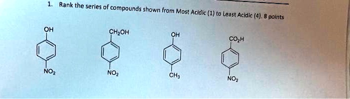 VIDEO solution: Rank the series of compounds shown from Most Acidic (1 ...