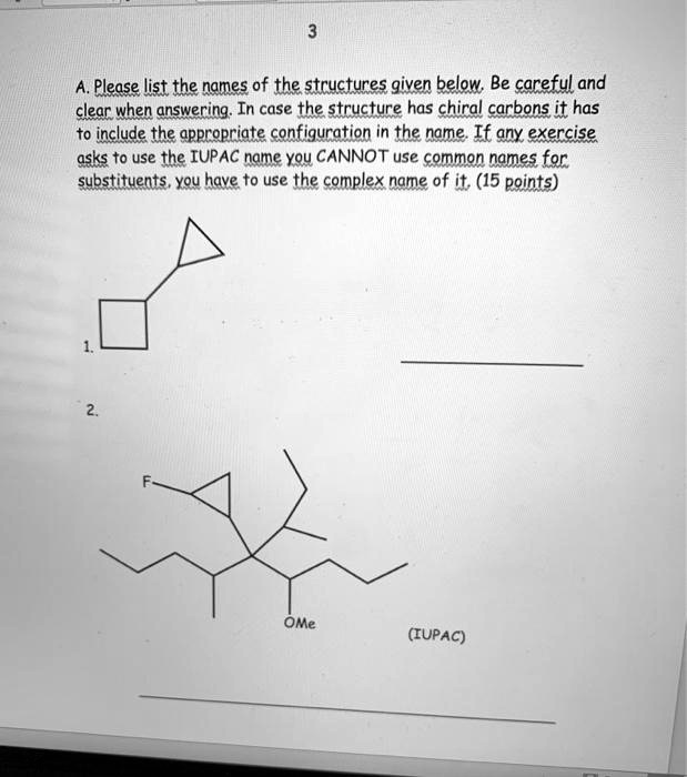 please list the names of the structures given below be careful and ...