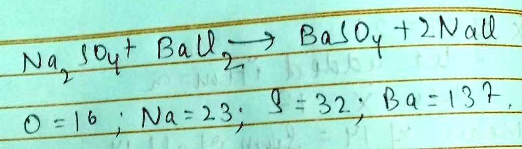 VIDEO solution: 10g of a mixture of NaCl and anhydrous Na2SO4 is dissolved in water. An excess ...