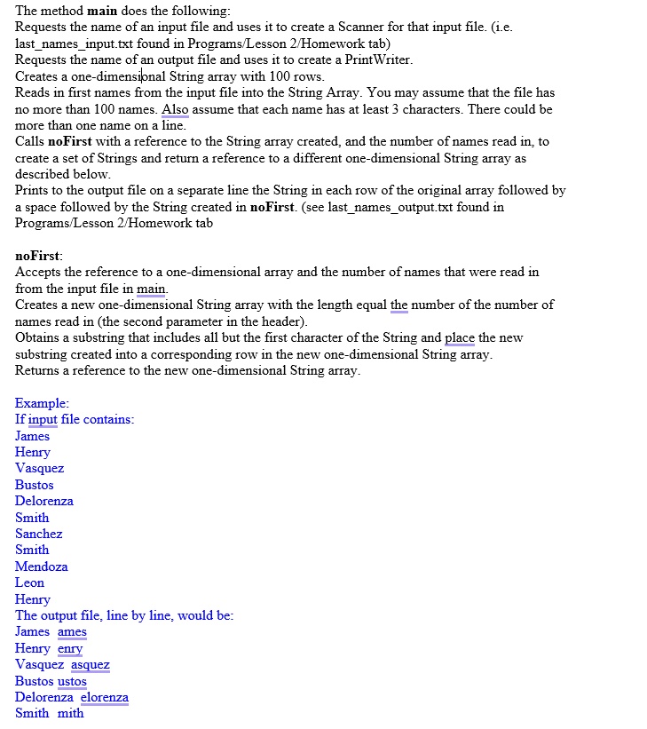 The Method Main Does The Following Requests The Name Of An Input File 9578