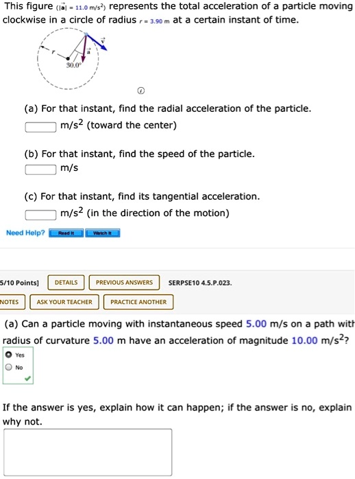 This figure (I6) represents the total acceleration of a particle moving clockwise in a circle of ...