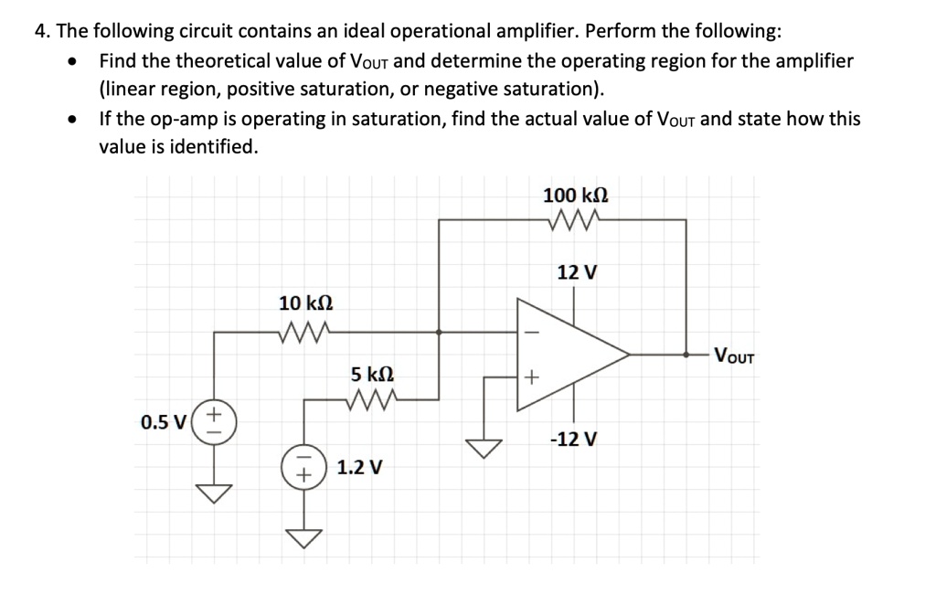 4. The following circuit contains an ideal operational amplifier ...