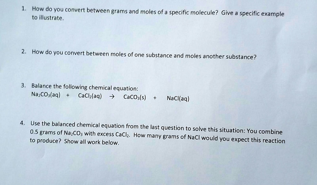 SOLVED: How do you convert between grams and moles of a specific ...