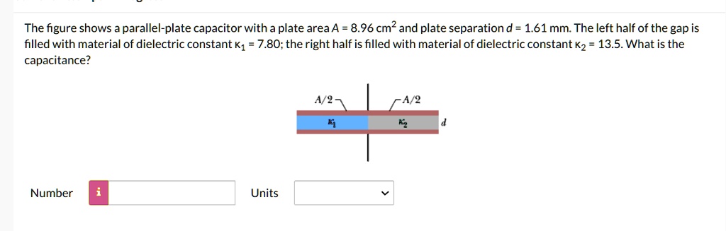the figure shows a parallel plate capacitor with a plate area a 896 cm2 ...