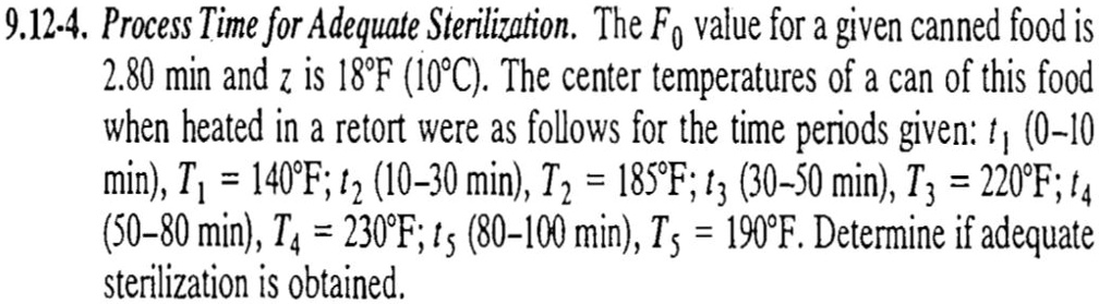 SOLVED: Determine the actual Fo. 9.12-4. Process Time for Adequate ...