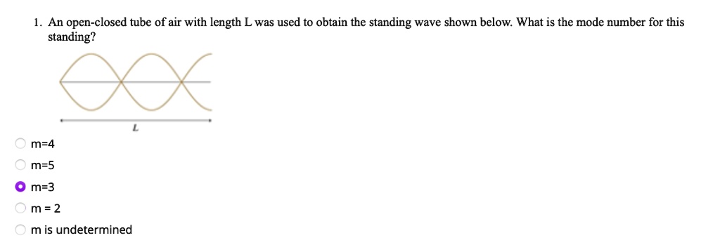 SOLVED: An open-closed tube of air with length L was used to obtain the ...