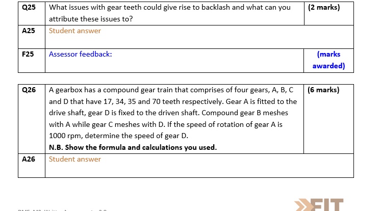 SOLVED: What issues with gear teeth could give rise to backlash and ...