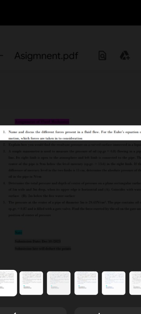 Asigmnentpdf 1 Name And Discus The Different Forces Present In A 7213
