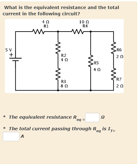 SOLVED: What is the equivalent resistance and the total current in the following circuit? 10 0 ...