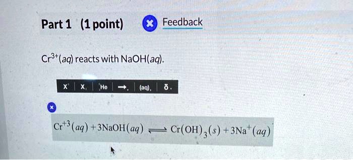 SOLVED: CrO3(aq) reacts with NaOH(aq): CrO3(aq) + 3NaOH(aq) â†’ Cr(OH)3 ...