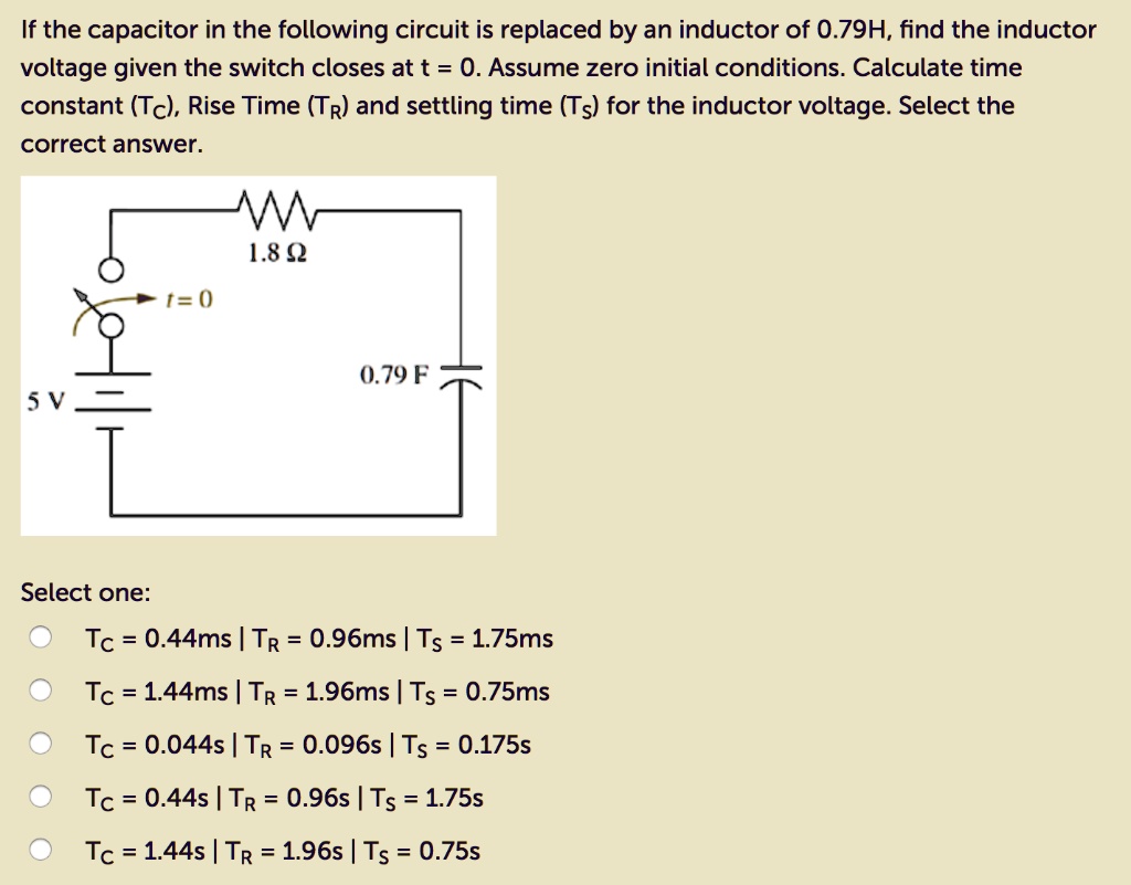 If the capacitor in the following circuit is replaced by an...
