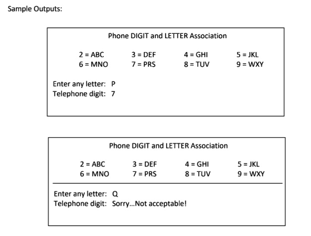 SOLVED: Create a C++ program that will input a single letter and print ...