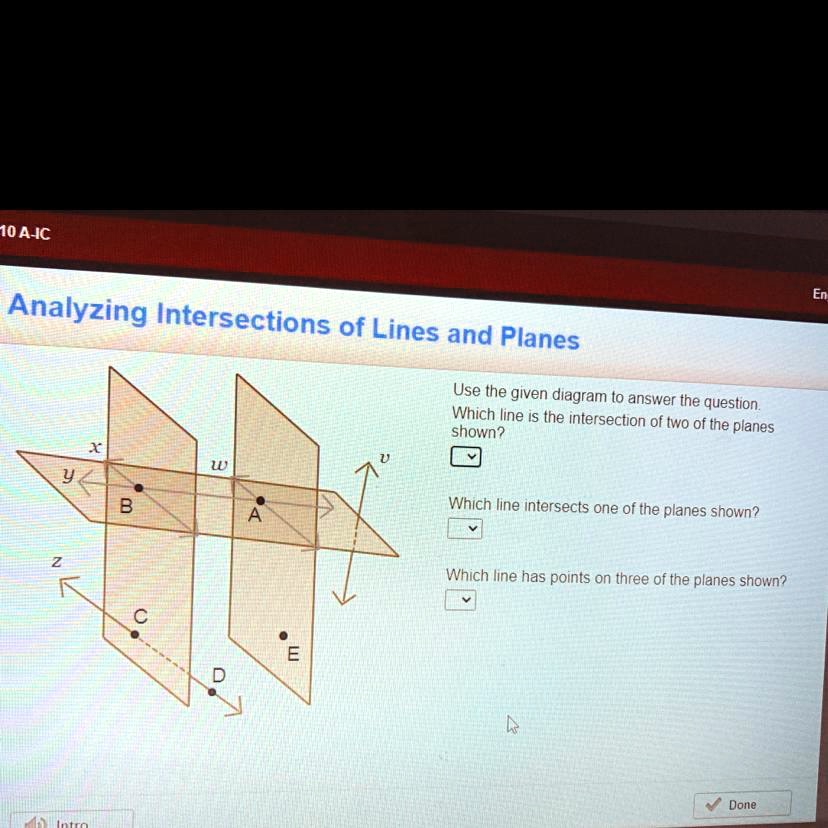 SOLVED: Use the given diagram to answer the question. Which line is the ...