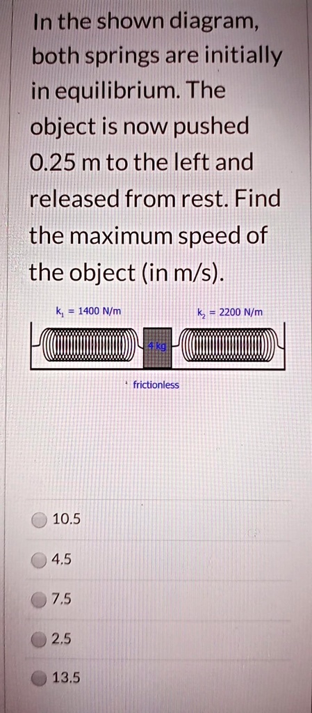 in the shown diagram both springs are initially in equilibrium the ...