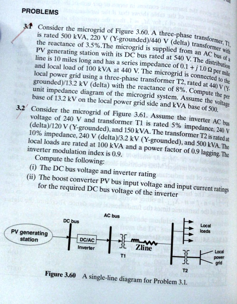 SOLVED: 3.1 The inverter modulation index is 0.9. The local loads are rated at 100 kVA with a ...