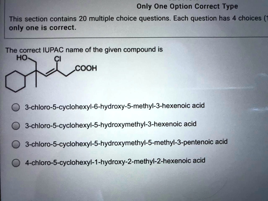 SOLVED: Please answer this question!! Only One Option Correct Type This ...