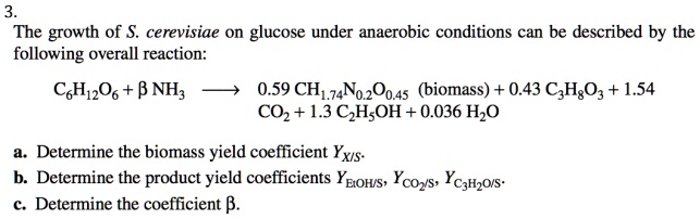 SOLVED: The growth of S. cerevisiae on glucose under anaerobic ...