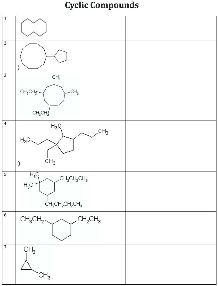 SOLVED: Please explain how I can name the following compounds when given the line diagram. Thank ...