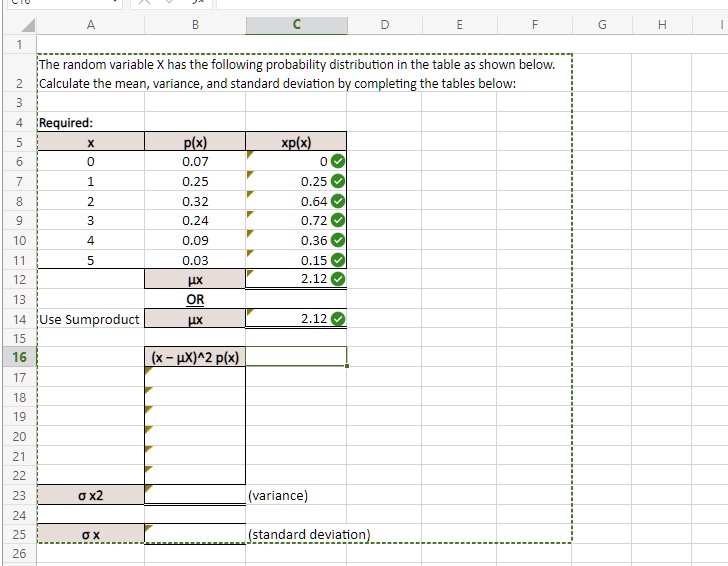 The random variable X has the following probability distribution in the table as shown below ...